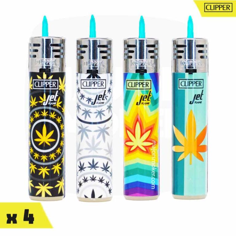 CLIPPER | Briquet Clipper Jet Flame Posh Weed x4 | MajorSmoker