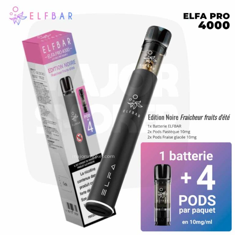 ELFA PRO 4000 | Edition Noir | Fraicheur Fruits d'Eté - MajorSmoker