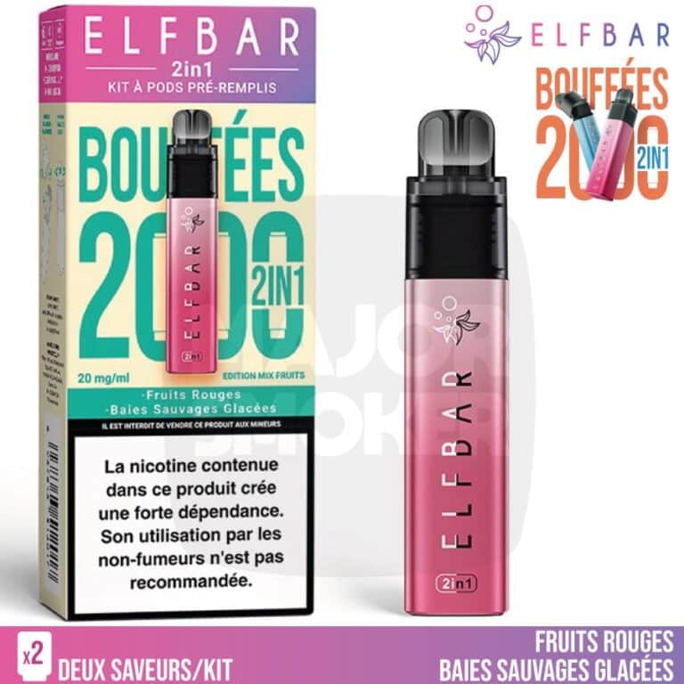 Elfbar 2in1 | Starter KIT Edition Mix Fruits | Double Saveurs | 2000 ...